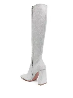 Amina Muaddi Marine Glitter Knee-high Boots