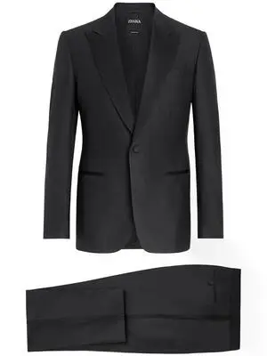 Zegna Trofeo 600 Single-breasted Wool-silk Suit - Black