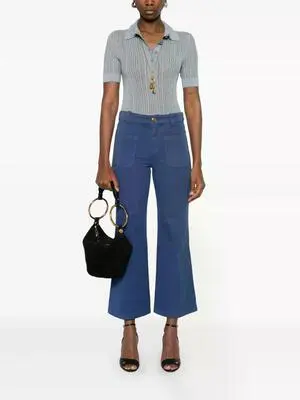 Chloé Cropped Cotton Trousers With Patch Pockets