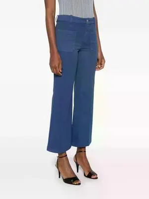 Chloé Cropped Cotton Trousers With Patch Pockets