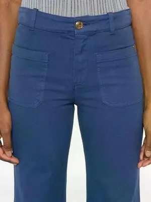 Chloé Cropped Cotton Trousers With Patch Pockets