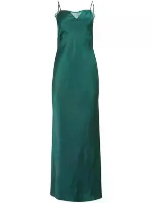 FLEUR DU MAL Long Lace Slip Dress - Green