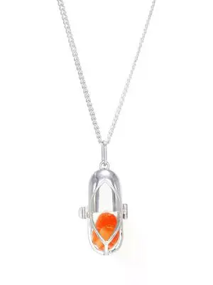 CAPSULE ELEVEN Carnelian Statement Pendant Necklace - Silver