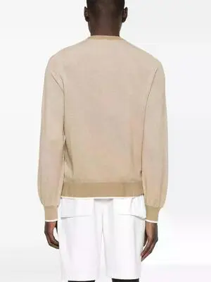 Canali Crew Neck Cotton Sweater - Neutrals