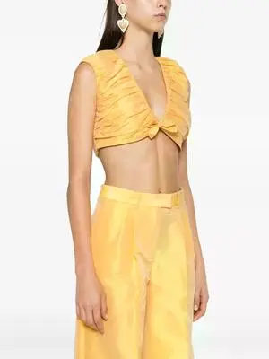 Viktor & Rolf Pleated Cropped Top - Yellow