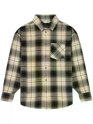 PURPLE BRAND Wordmark Plaid Western Shirt - Brown