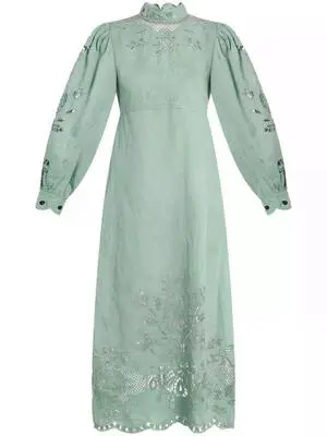 Farm Rio Embroidered Midi Dress