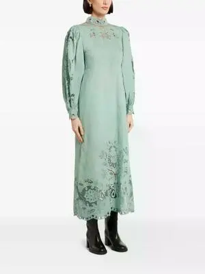 Farm Rio Embroidered Midi Dress