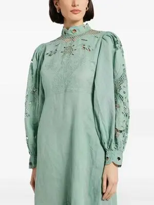 Farm Rio Embroidered Midi Dress