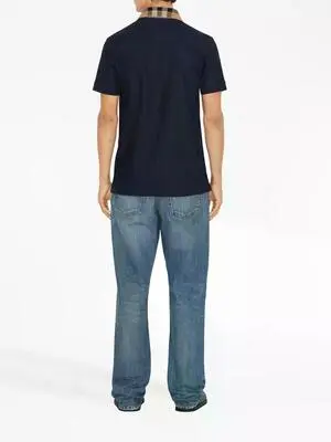 Burberry Checked-collar Cotton Polo Shirt