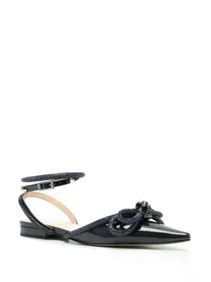 Mach & Mach Double Bow Ballerina Shoes - Blue