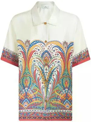 Etro Paisley-print Silk-satin Shirt