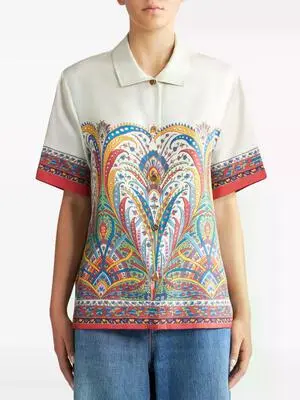 Etro Paisley-print Silk-satin Shirt