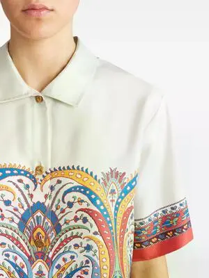 Etro Paisley-print Silk-satin Shirt