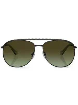 SWAROVSKI Crystal-embellished Pilot-frame Sunglasses - Black