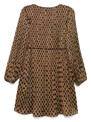 Hugo Geometric-print Pleated Dress