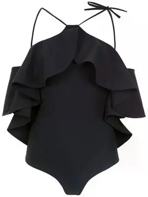 AMIR SLAMA Ruffled Swimsuit - Black
