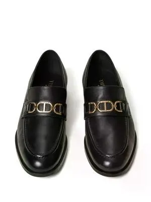 TWINSET Oval T Leather Loafers