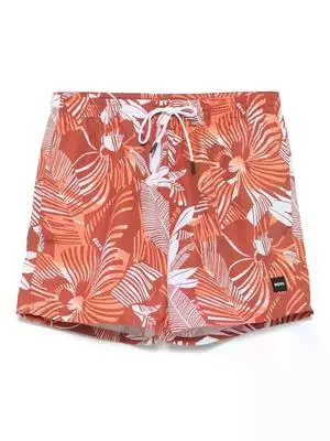 BOSS Printed Swim Shorts - Brown