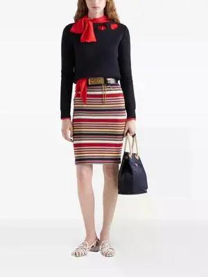 Prada Striped Cotton Skirt