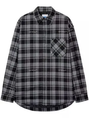 Off-White Logo-embroidered Checked Padded Shirt