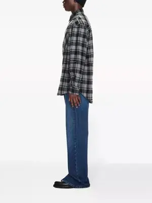 Off-White Logo-embroidered Checked Padded Shirt