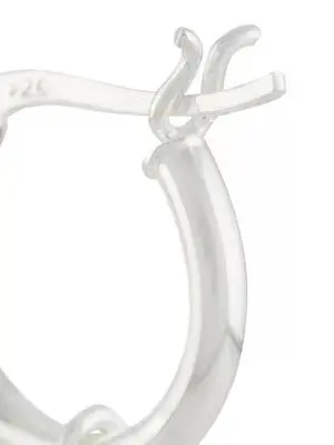 TRUE ROCKS Single Pill Charm Huggie Hoop Earring - Silver