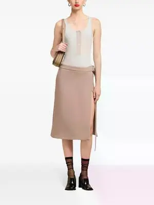 AMI Paris Button-front Cotton-rib Tank Top