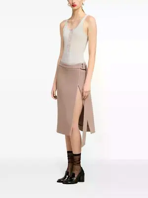 AMI Paris Button-front Cotton-rib Tank Top