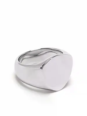 Tom Wood Shield Polished Signet Ring - Silver