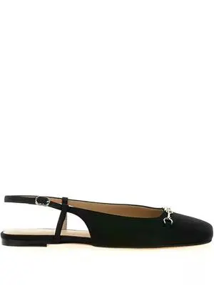 TWINSET Satin Slingback Flat Pumps - Black