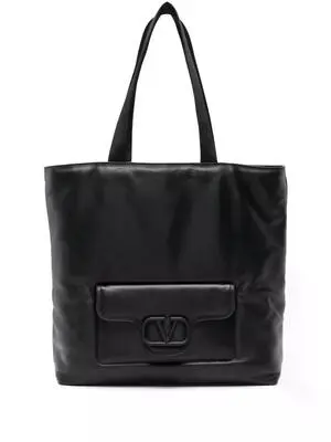 Valentino Garavani Noir Vlogo Tote Bag - Black