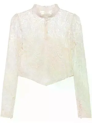 TWINSET Cropped Macramé-lace Top - Neutrals