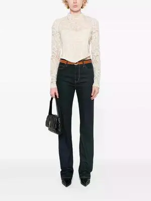 TWINSET Cropped Macramé-lace Top