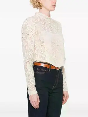 TWINSET Cropped Macramé-lace Top