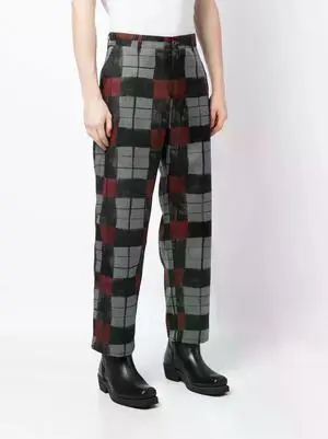 4SDESIGNS Check-print Cropped Trousers