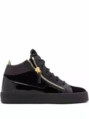 GIUSEPPE ZANOTTI Kriss Velvet Mid-top Sneakers - Black
