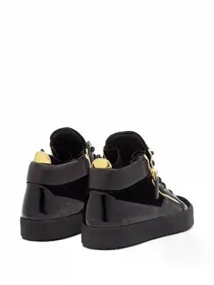 GIUSEPPE ZANOTTI Kriss Velvet Mid-top Sneakers - Black