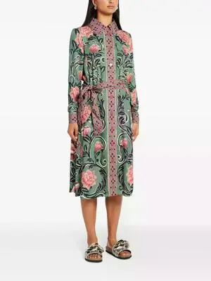 Farm Rio Printed Midi Shirt Dress