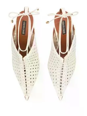Roberto Cavalli Woven Leather Pumps