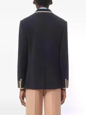 Valentino Garavani Double-breasted Wool Jacket With Vg Patch