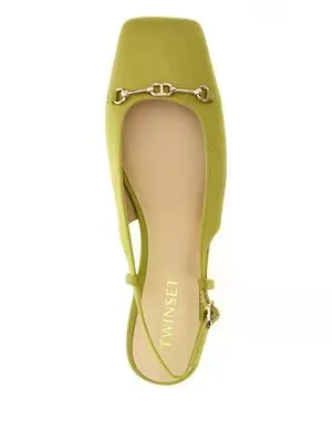 TWINSET Square-toe Ballerina Shoes - Green