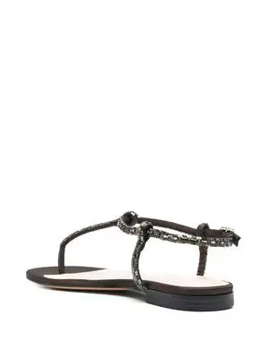 TWINSET Beaded Ankle Strap Sandals