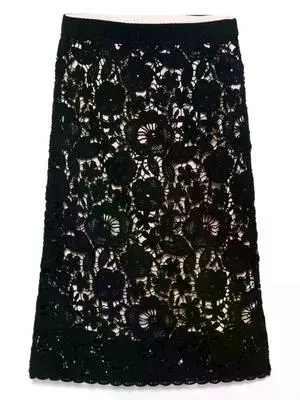 P.a.r.o.s.h Lace Midi Skirt - Black