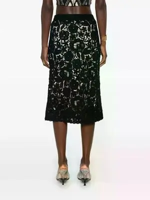 P.a.r.o.s.h Lace Midi Skirt - Black