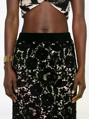 P.a.r.o.s.h Lace Midi Skirt - Black