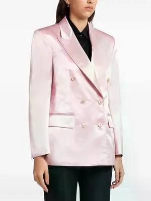 TOM FORD Double-breasted Duchess Satin Jacket - Pink