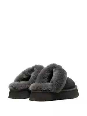 UGG Disquette Shearling Platform Slippers - Grey