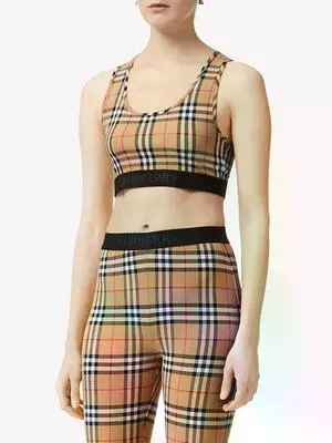 Burberry Vintage Check Sports Bra - Brown