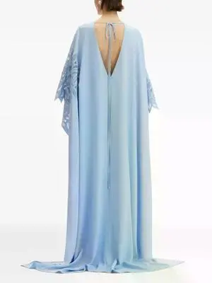 Oscar De La Renta Rose-motif Cut-out Kaftan Dress